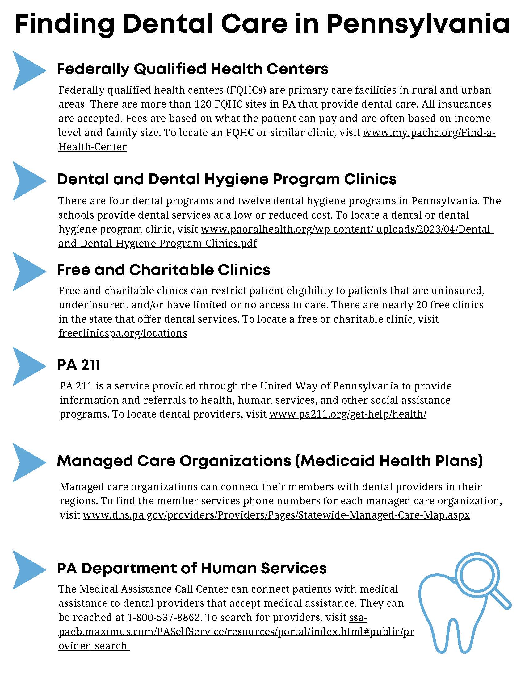 Request Materials | (PCOH) PA Coalition for Oral Health